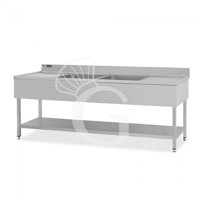 Lavello Inox 2 Vasche 2 Gocciolatoi mis. 2400x700x950