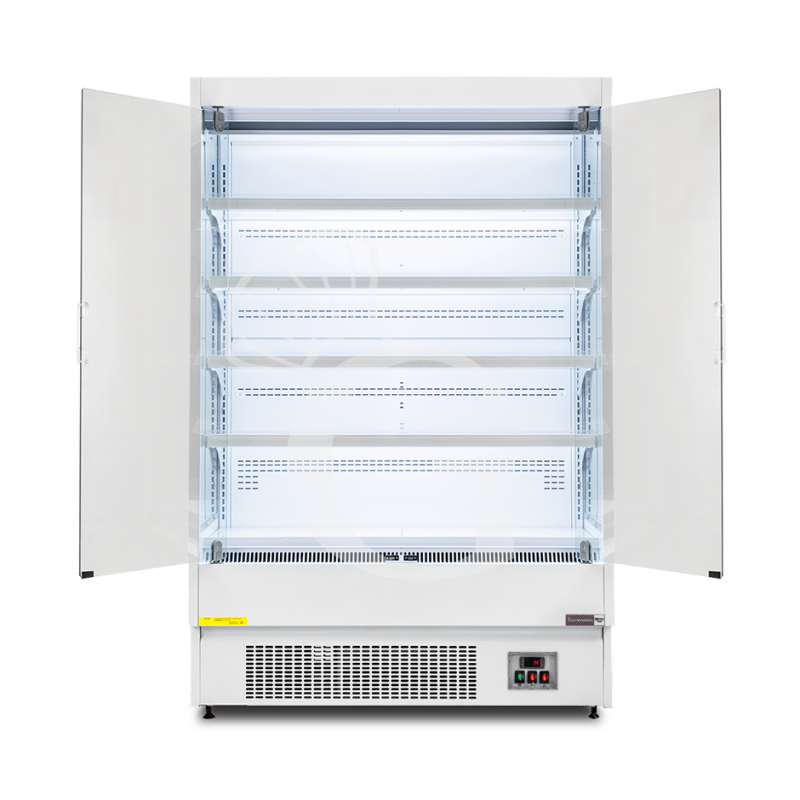Murale espositivo ventilato bianco con porte battenti, temperatura -1°C ...