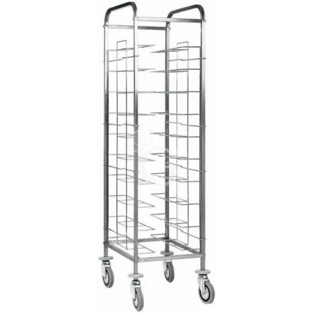 Carrello portavassoi universale in inox per 10 vassoi - L 550 mm x P ...