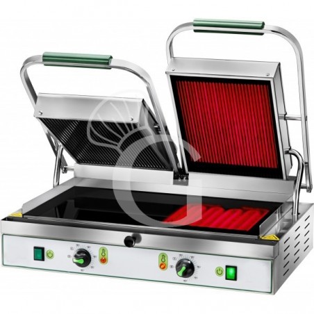 Piastra per Panini doppia cottura vetroceramica liscia - L 630 mm x P ...